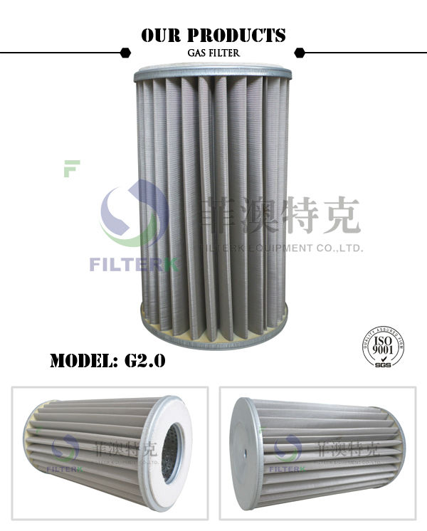 Stainless Steel Mesh Gas Air Filter , Pleated Pipeline Hydrogen Gas Filter
