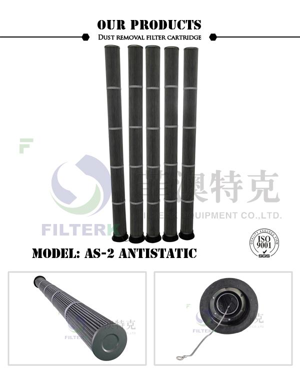 2 Meters Pleated Filter Bags , BHA Cement Anti Static Industrial Filter ...
