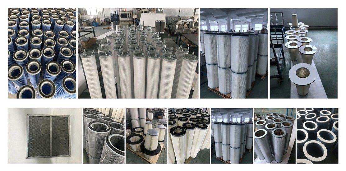 Cylindrical Cellulose Air Filter Cartridge 99.9% Efficiency